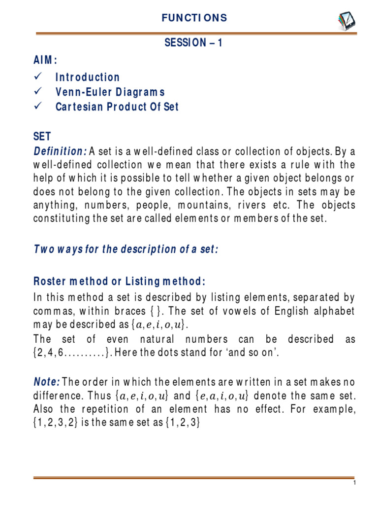 01.Functions | PDF | Variable (Mathematics) | Set (Mathematics)