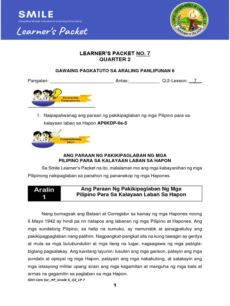 Grade 6 - Q2 - LP7 | PDF