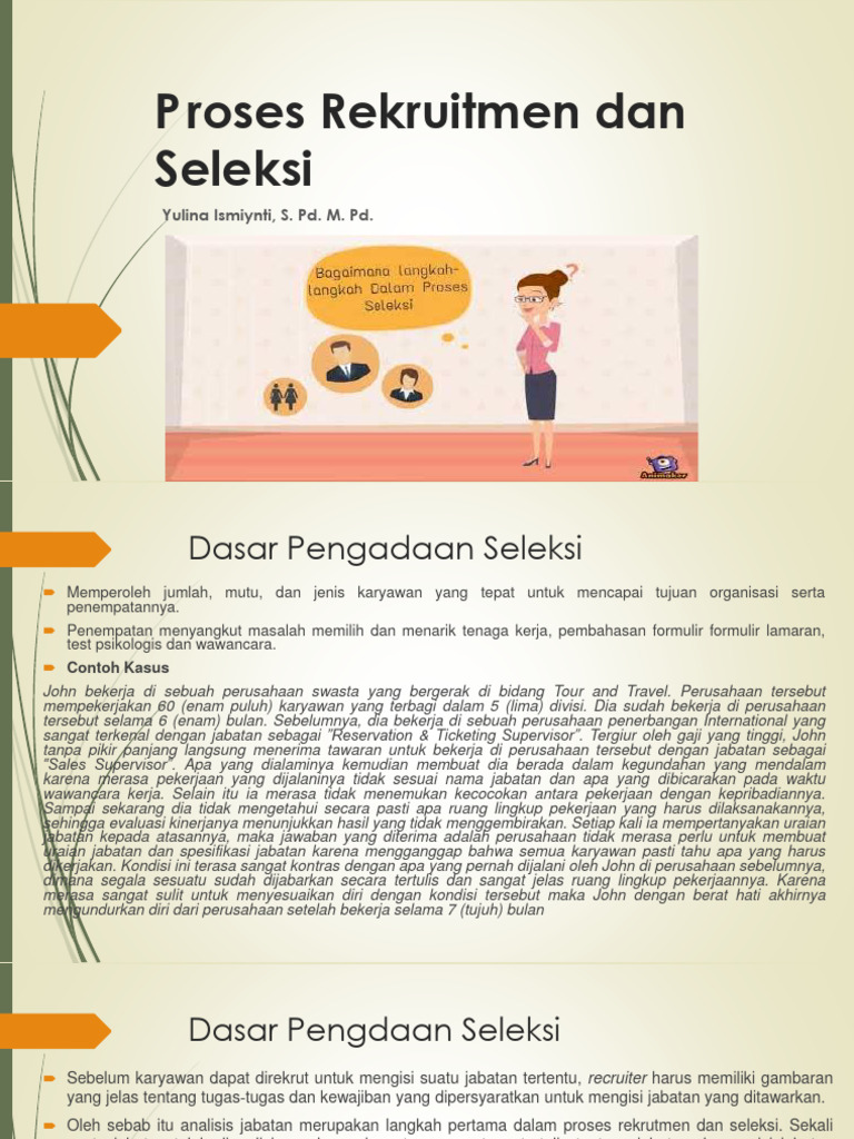 Pertemuan 5 Proses Seleksi Dan Rekruitmen | PDF | Karier & Perkembangan