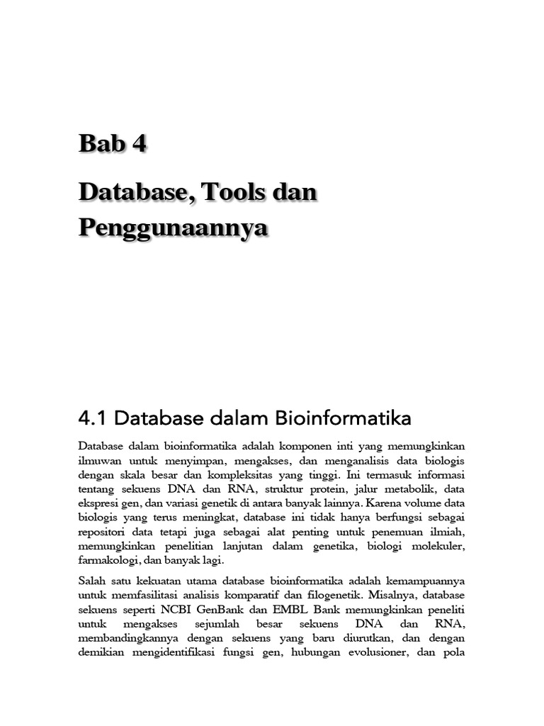BAB 4 Bioinformatika - Konsep Dan Implementasi | PDF | Sains & Matematika