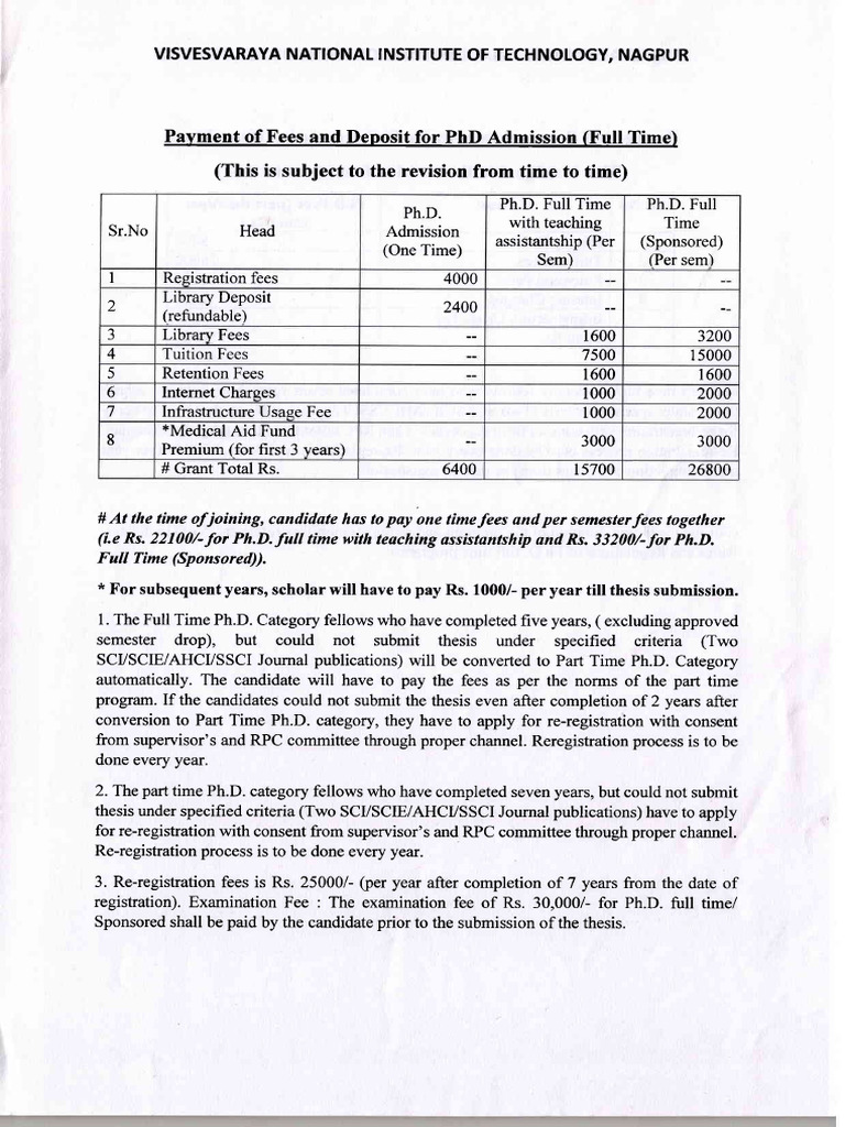 PhD-fee-stucture | PDF | Doctor Of Philosophy | Thesis