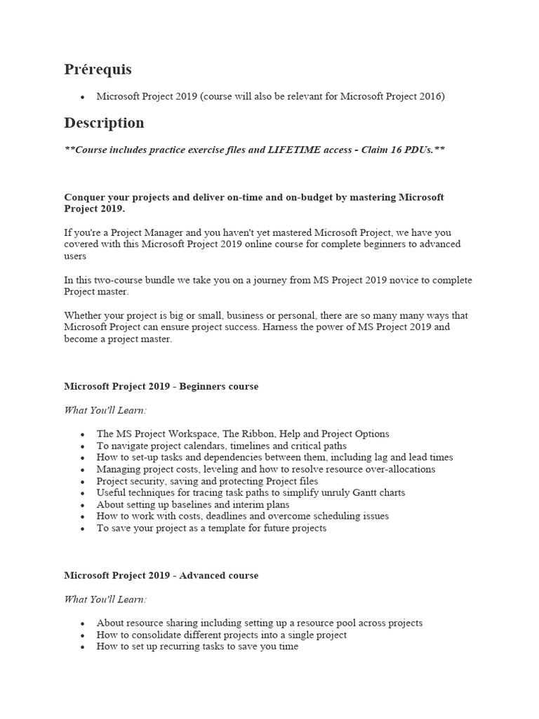 Prérequis ms 201 | Download Free PDF | Application Software | Information Technology