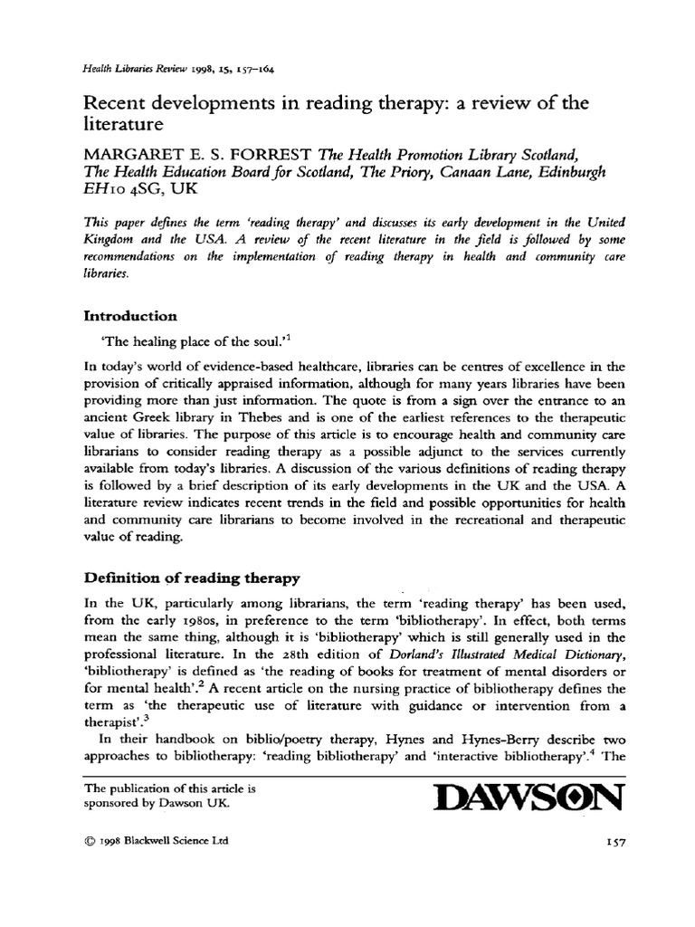 Health Libraries Review - 2008 - ForREST - Recent Developments in ... Health Libraries Review - 2008 - ForREST - Recent Developments in ...
