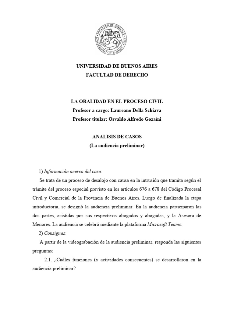 An - Lisis de Casos (La Audiencia Preliminar) 2024 | PDF