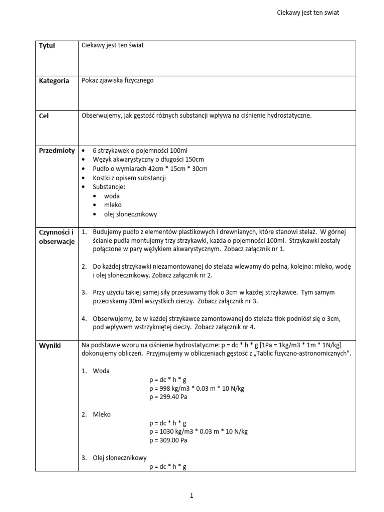 Ciekawy Jest Ten Swiat - Opis | PDF