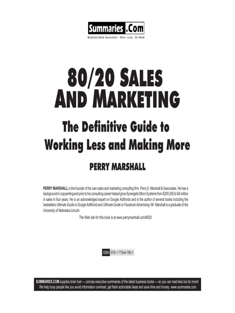 80 20 Sales and Marketing | PDF | Sales | Private Sector 80 20 Sales and Marketing | PDF | Sales | Private Sector