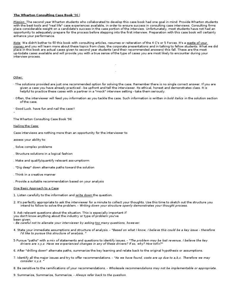 Wharton Case Book | PDF | Private Label | Publishing