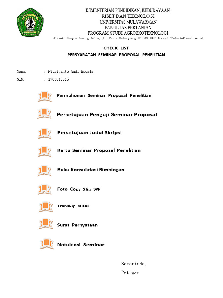 Ceklist Sempro | PDF