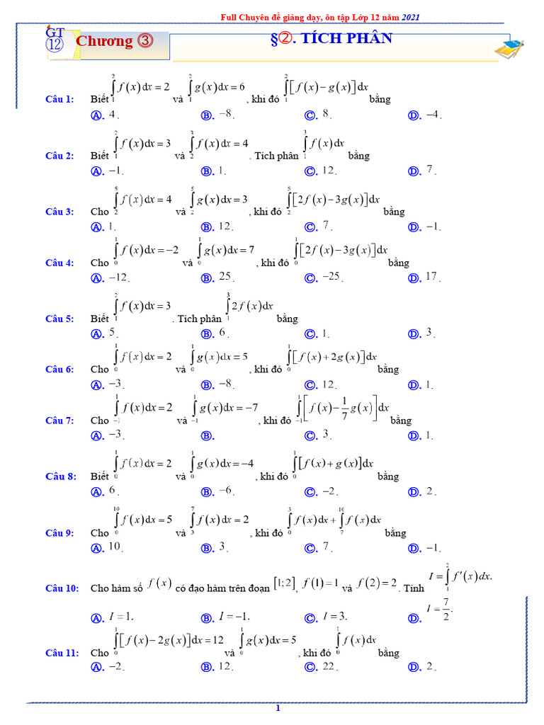 Gt12-C3-B2-Tich Phan Tach de | PDF