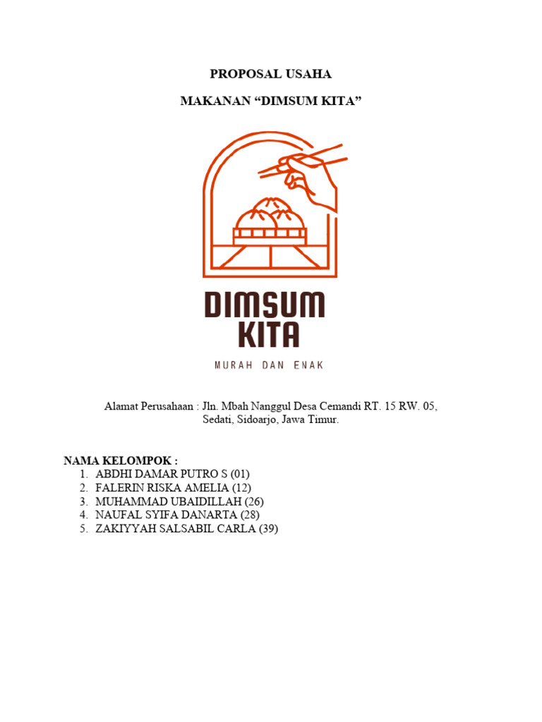 Proposal Usaha Dimsum-1 | PDF