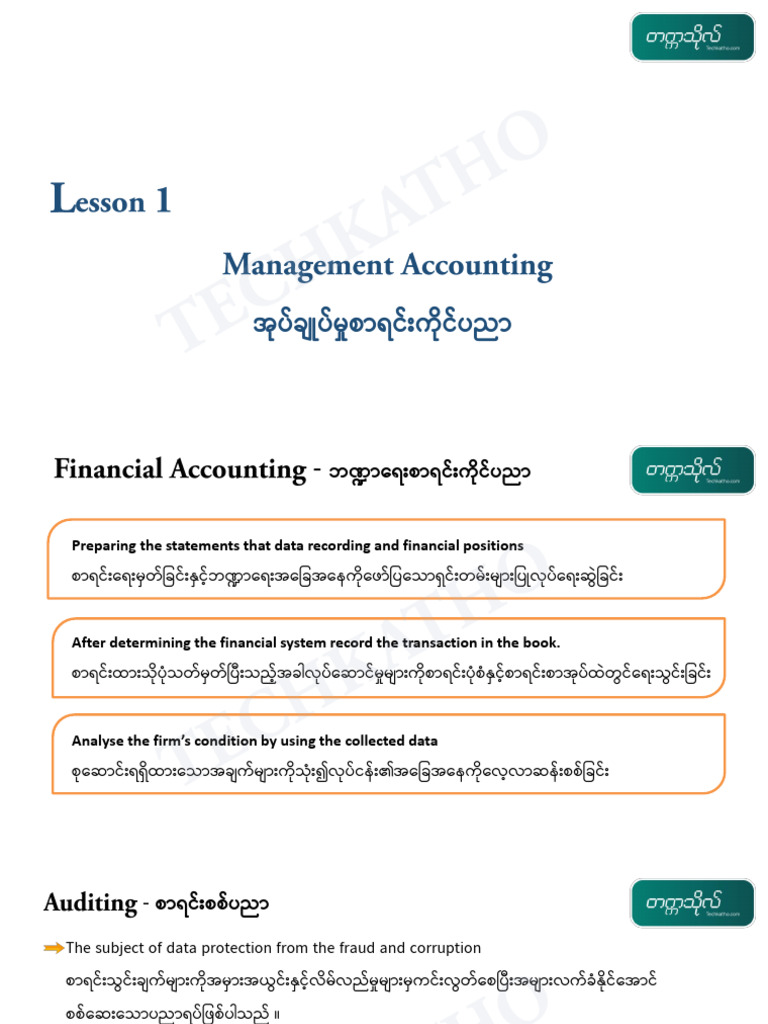 Lesson 1 Management Accounting | PDF