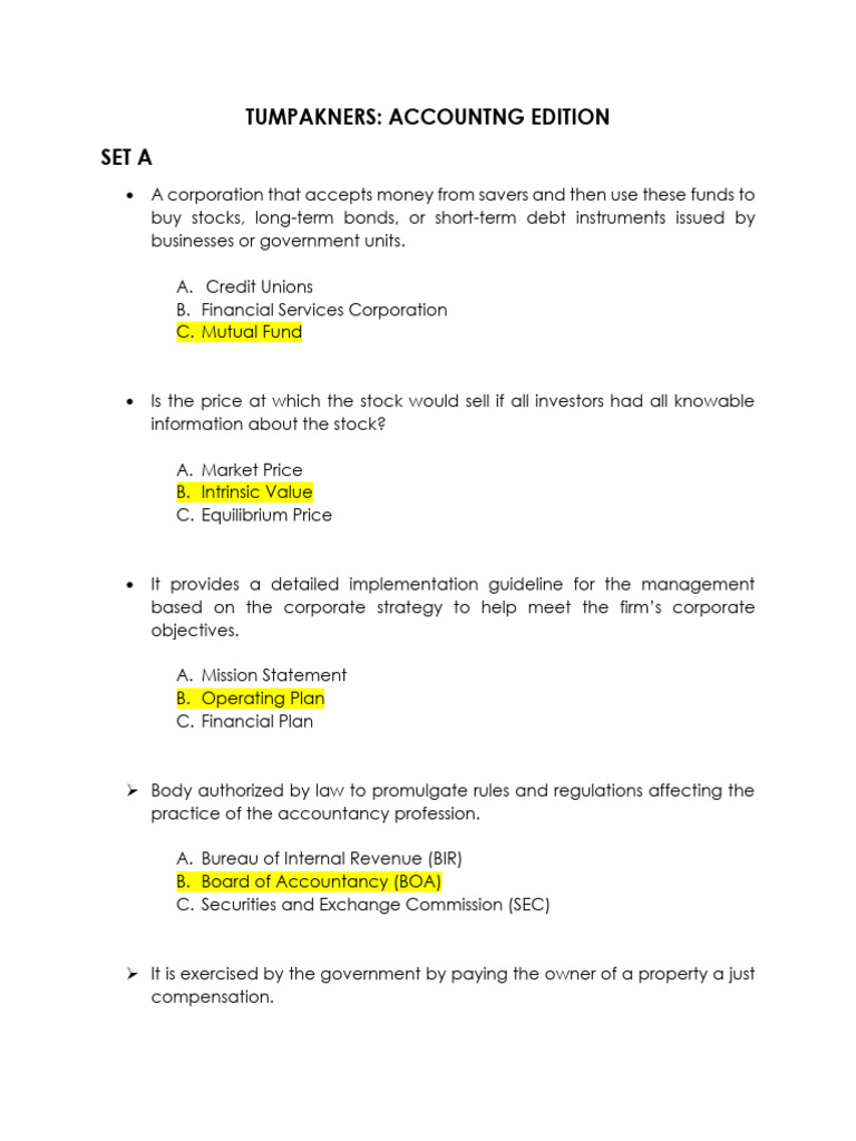 Tumpakners Accounting Edition | PDF | Stocks | Taxes