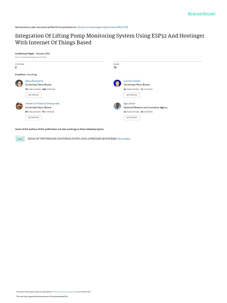 Integration of Lifting Pump Monitoring System | PDF | Sewage Treatment ...