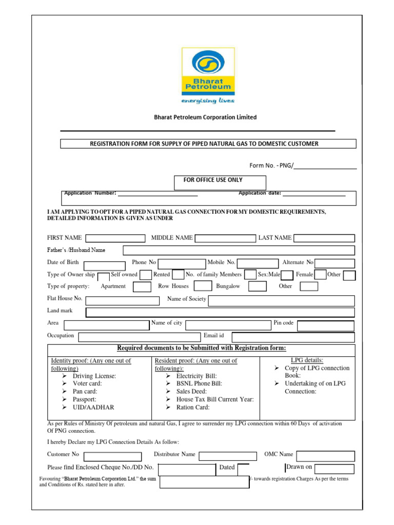 BPCL - PNG Customer - Registration - Form - New | PDF | Arbitration | Taxes