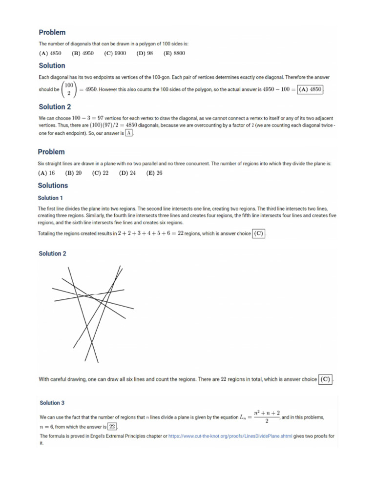 AMC 1950-2022 PYQs Combinatorics | PDF