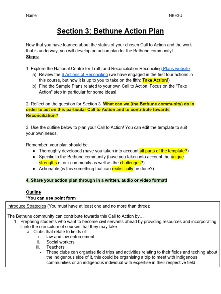 Section 3_ Action Plan | Download Free PDF | Teachers | Liberal Arts ...
