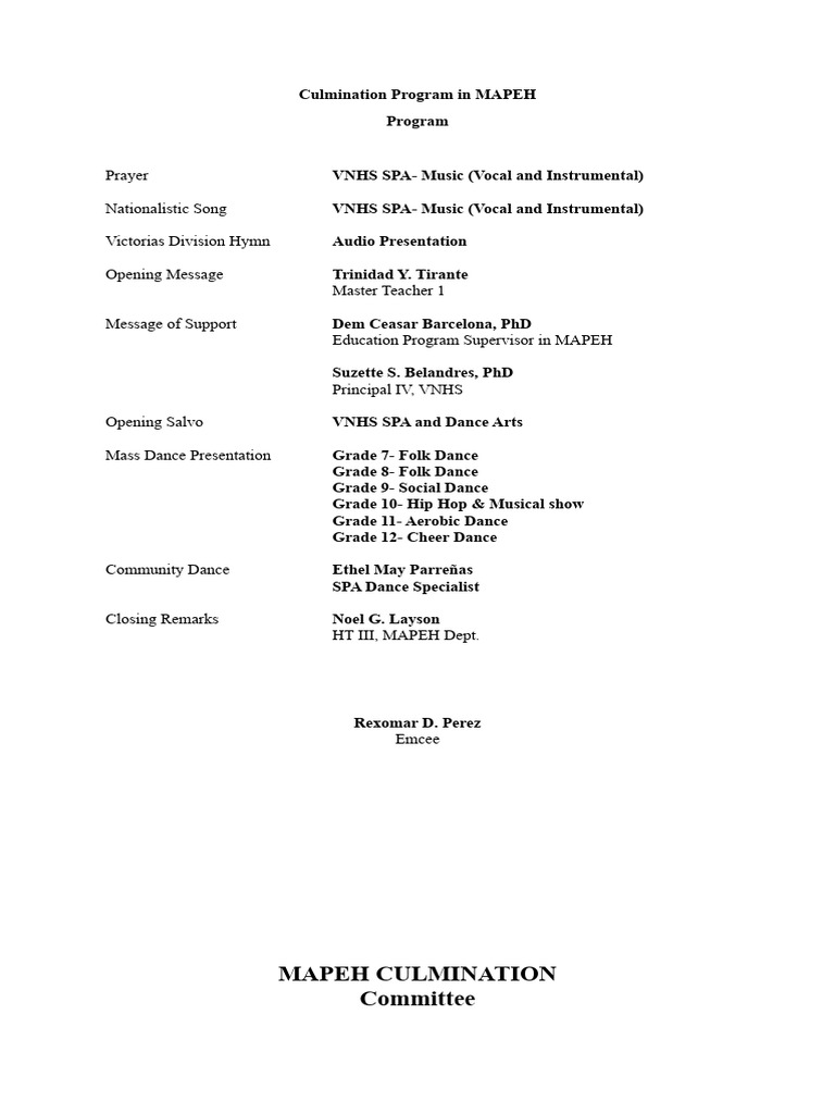 MAPEH Culmination Program | PDF | African American Music | Musicology