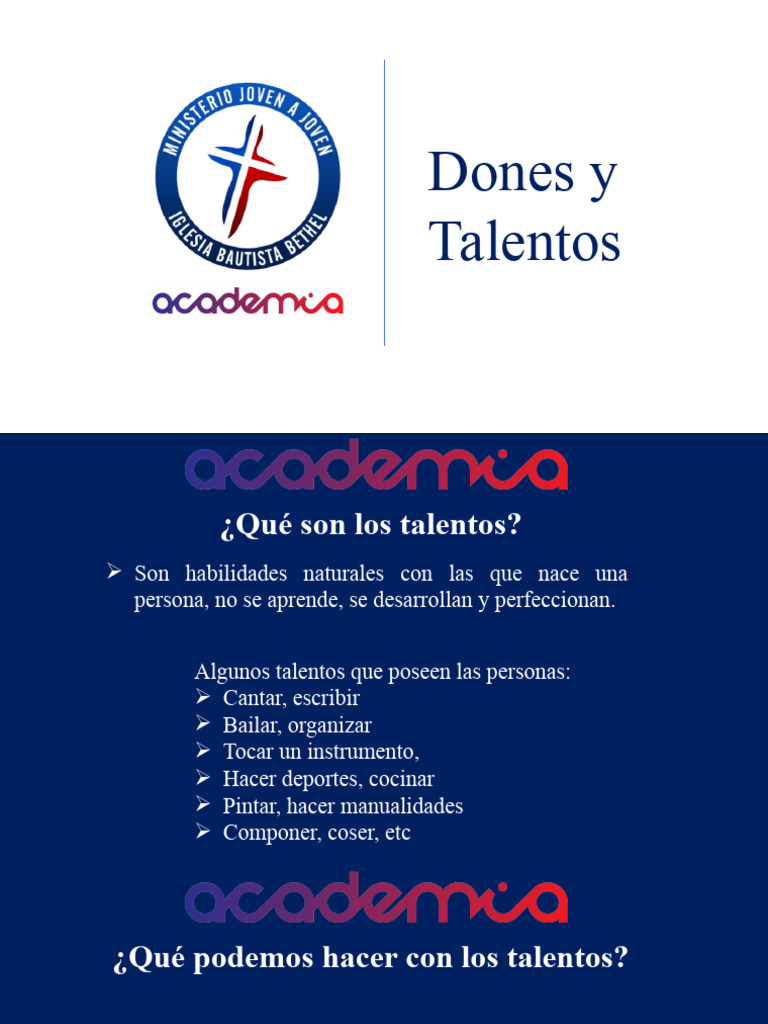 Dones y Talentos en la Biblia | PDF | Don espiritual | Sobrenatural