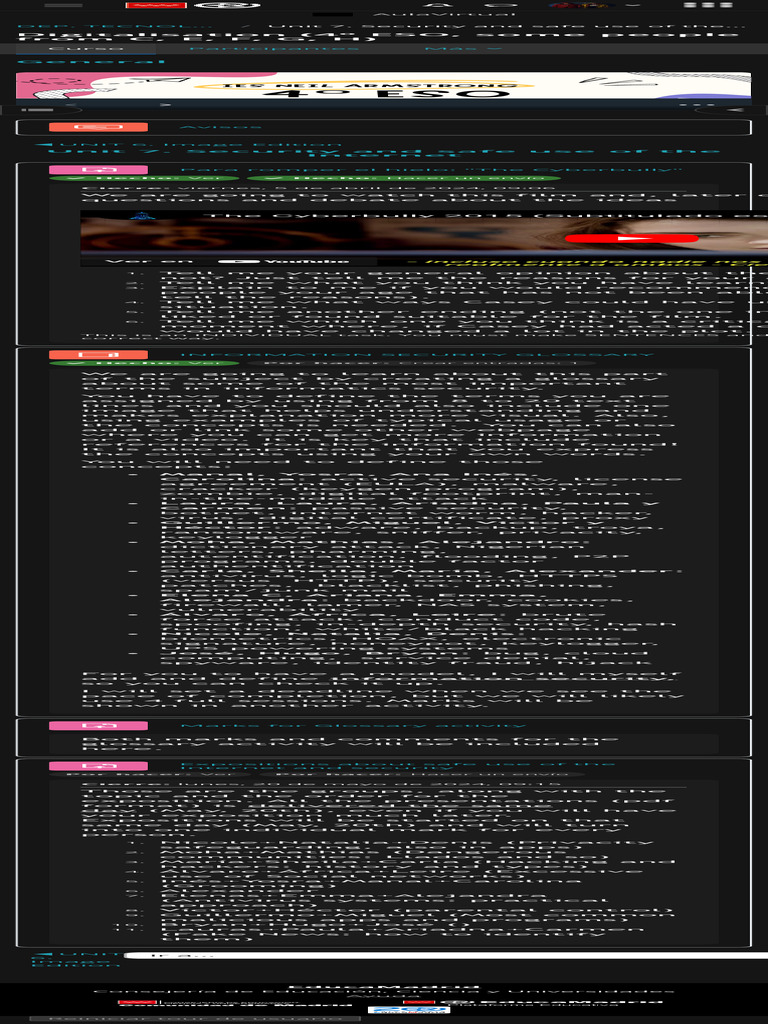 Tema Unit 7. Security and Safe Use of The Internet Digitalisation (4º ESO, Some People From C, E ...