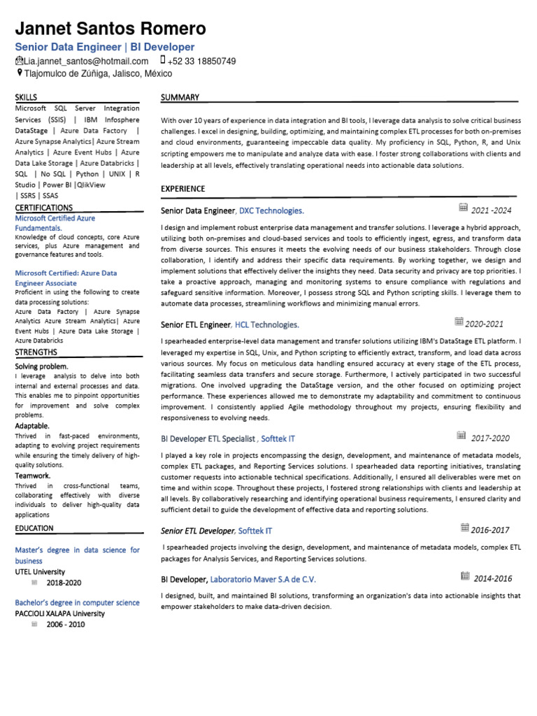 Resume - Jannet Santos Romero | PDF | Microsoft Azure | Cloud Computing