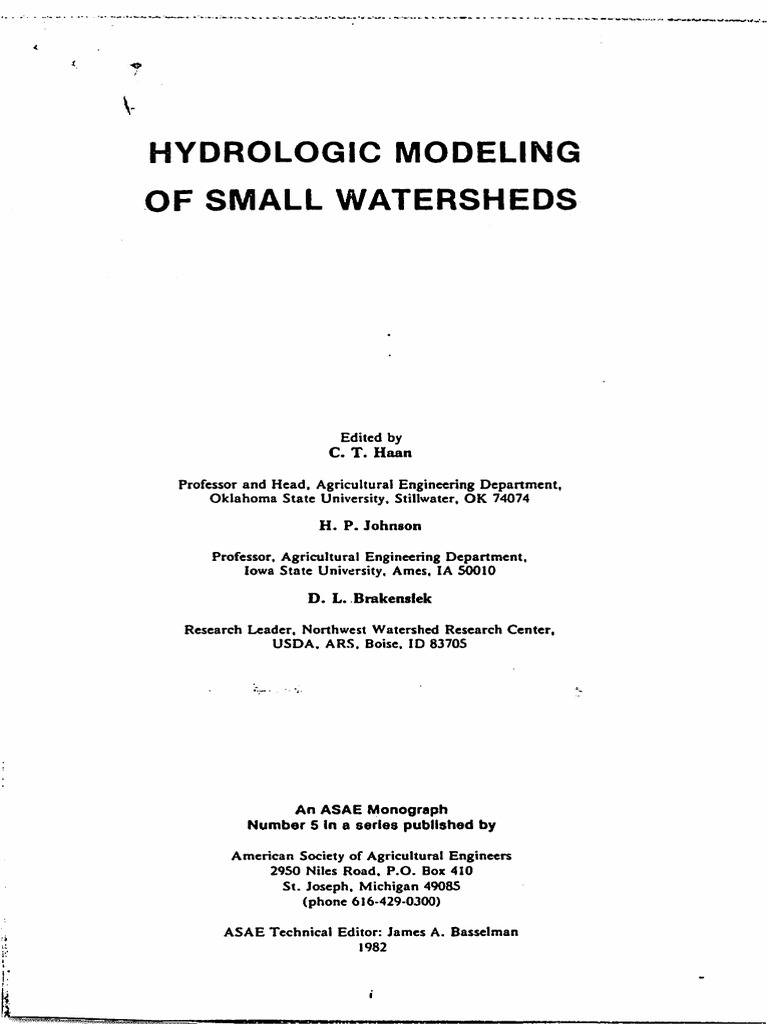 Hydrological Modeling For Small Watersheds | PDF | Rain | Surface Runoff