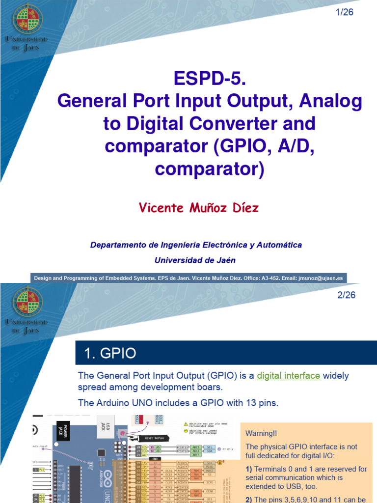 ESPD GPIO a-D and Comparator on Arduino UNO Board | Download Free PDF ...