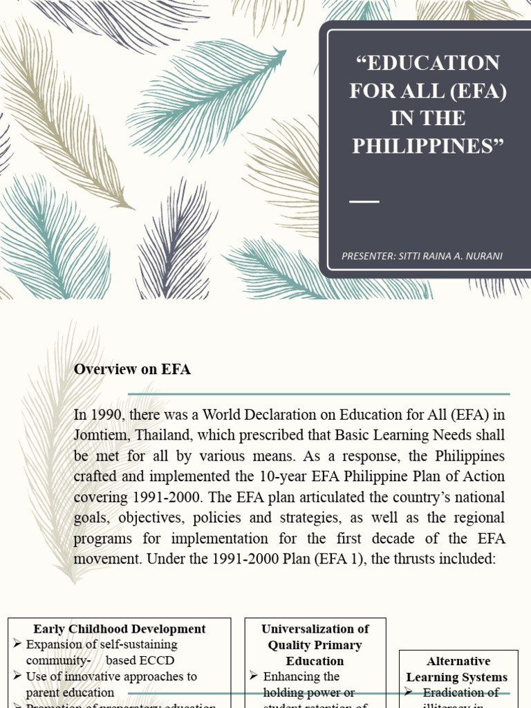 Education For All Efa in | PDF | Literacy | Child Care