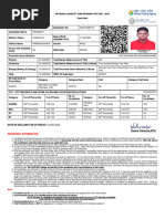 Neet Admit Card Sample | PDF | Identity Document