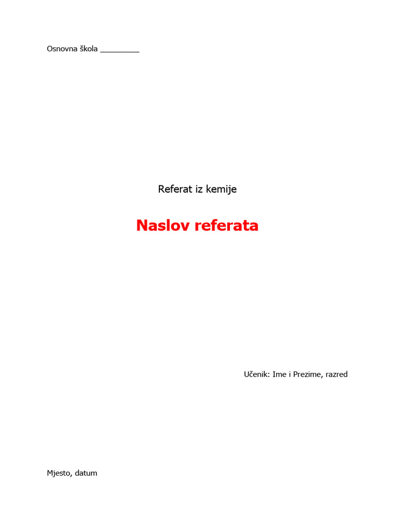 Kako Pravilno Napisati Referat | PDF