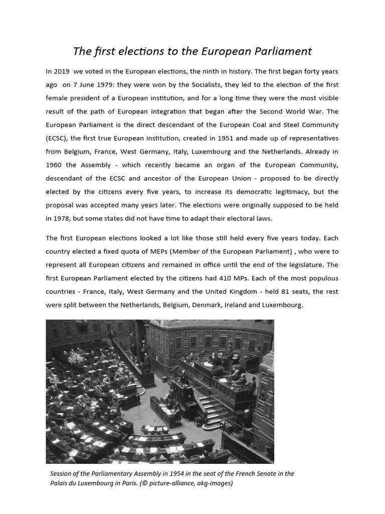The First Elections To The European Parliament | PDF | Travel