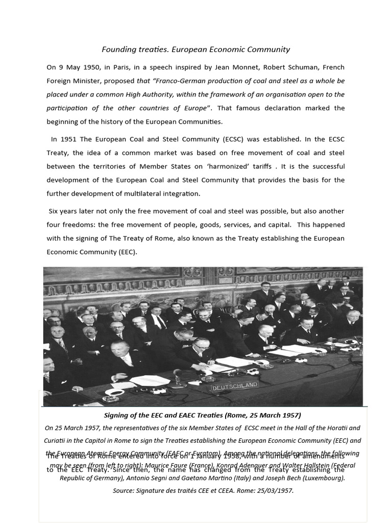 Founding Treaties - European Economic Community | PDF | European ...