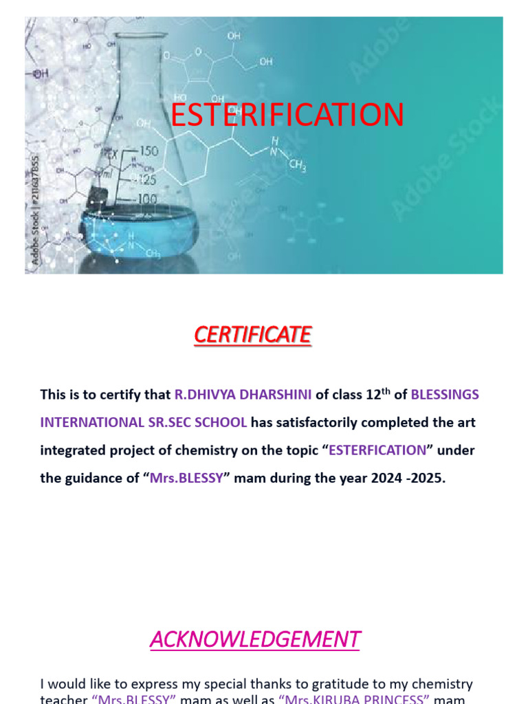Esterification | PDF | Ester | Acid