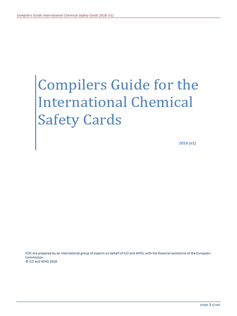 Compilers Guide International Chemical Safety Cards | PDF | Solubility ...