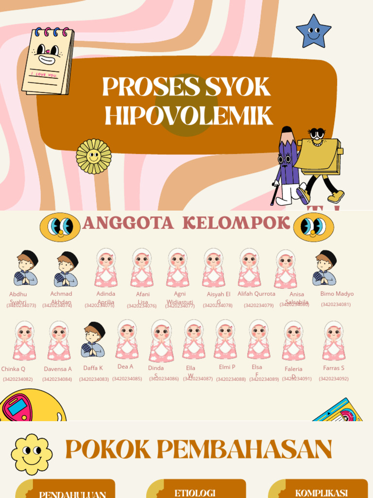 Ppt Tugas 2 (Patofisiologi Syok Hipovolemik) Kel.1 | PDF