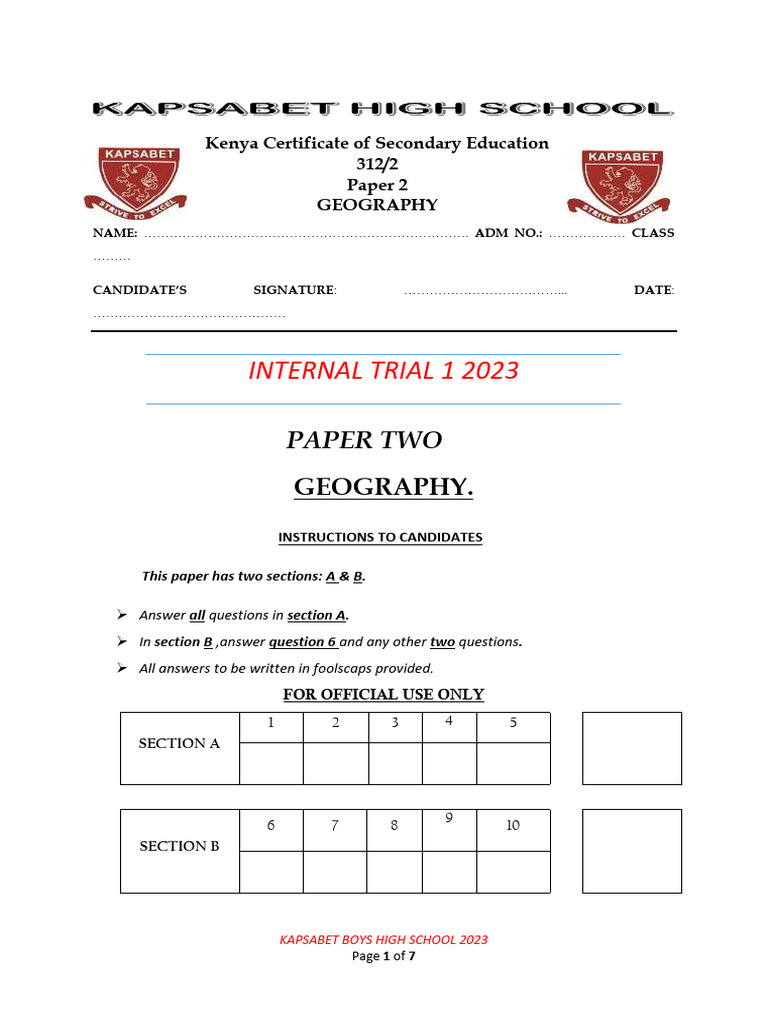 Geography Paper 2 Questions | PDF | Fishery