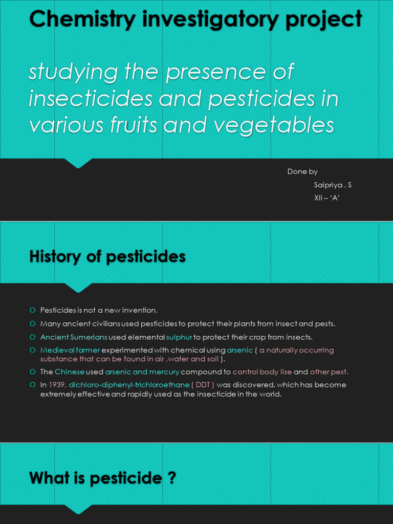 Studying The Presence of Insecticides and Pesticides in Various Fruits ...