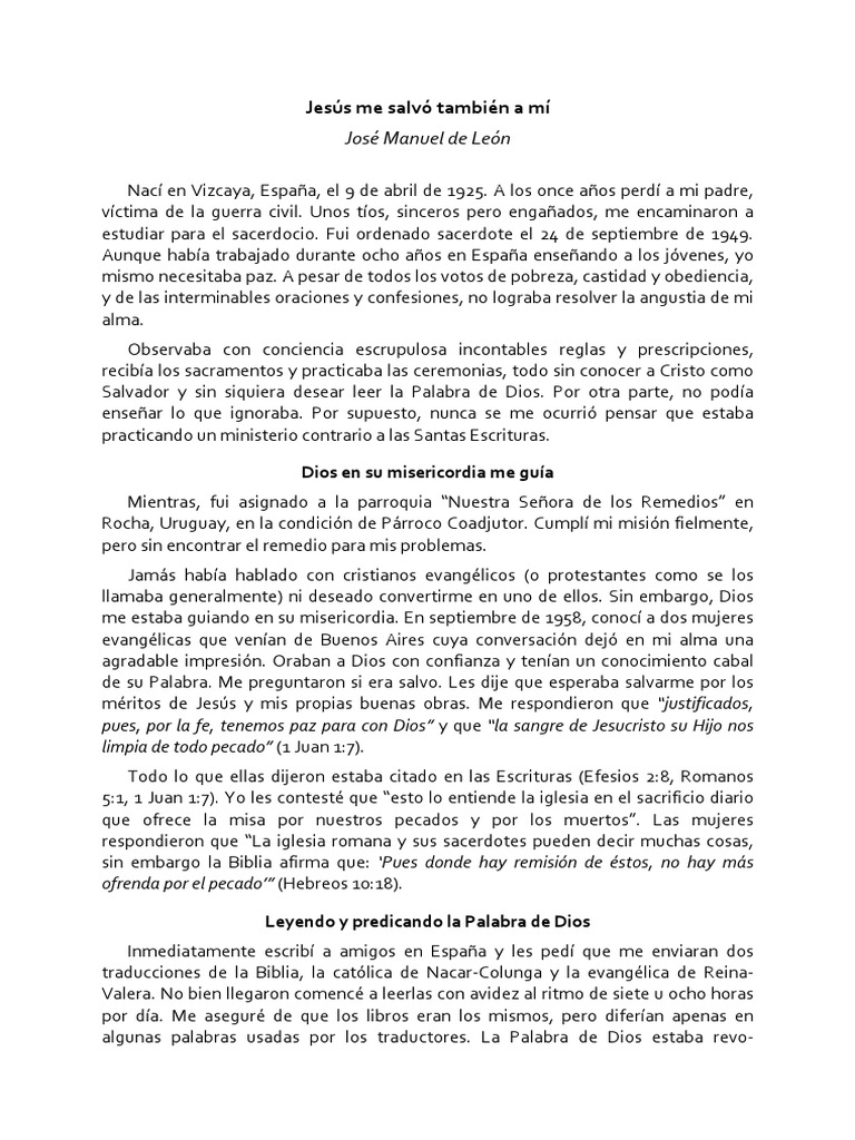 Jesús me salvó también a mí | PDF | Cristo (título) | Iglesia Católica