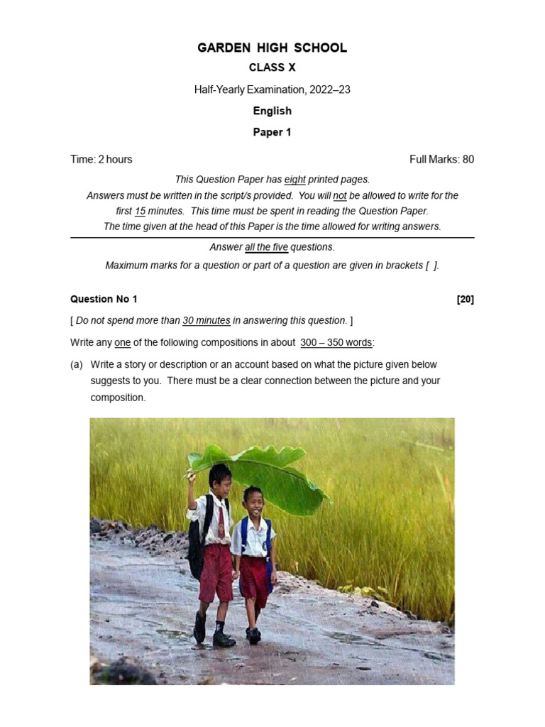 10-English Language 22-23 | PDF | Question