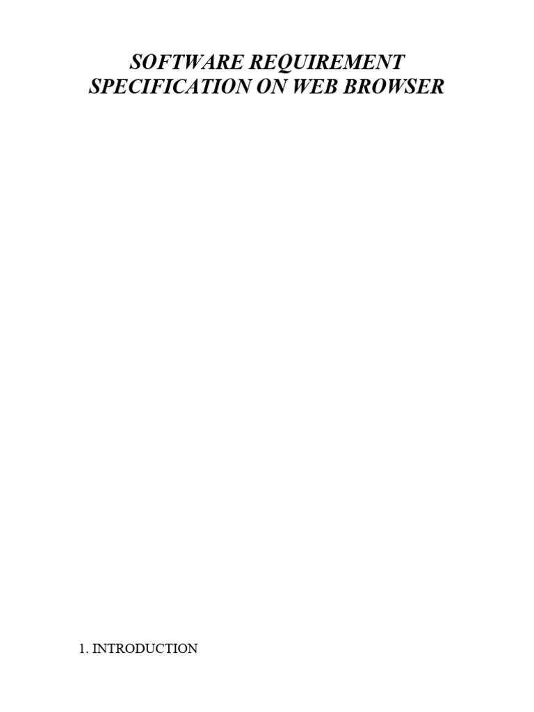 Software Requirement Specification On Web Browser 1 Pdf World Wide
