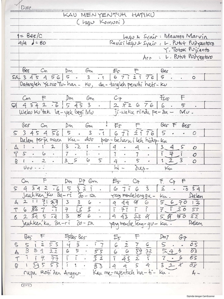 Kau Menyentuh Hatiku (SATB) | PDF