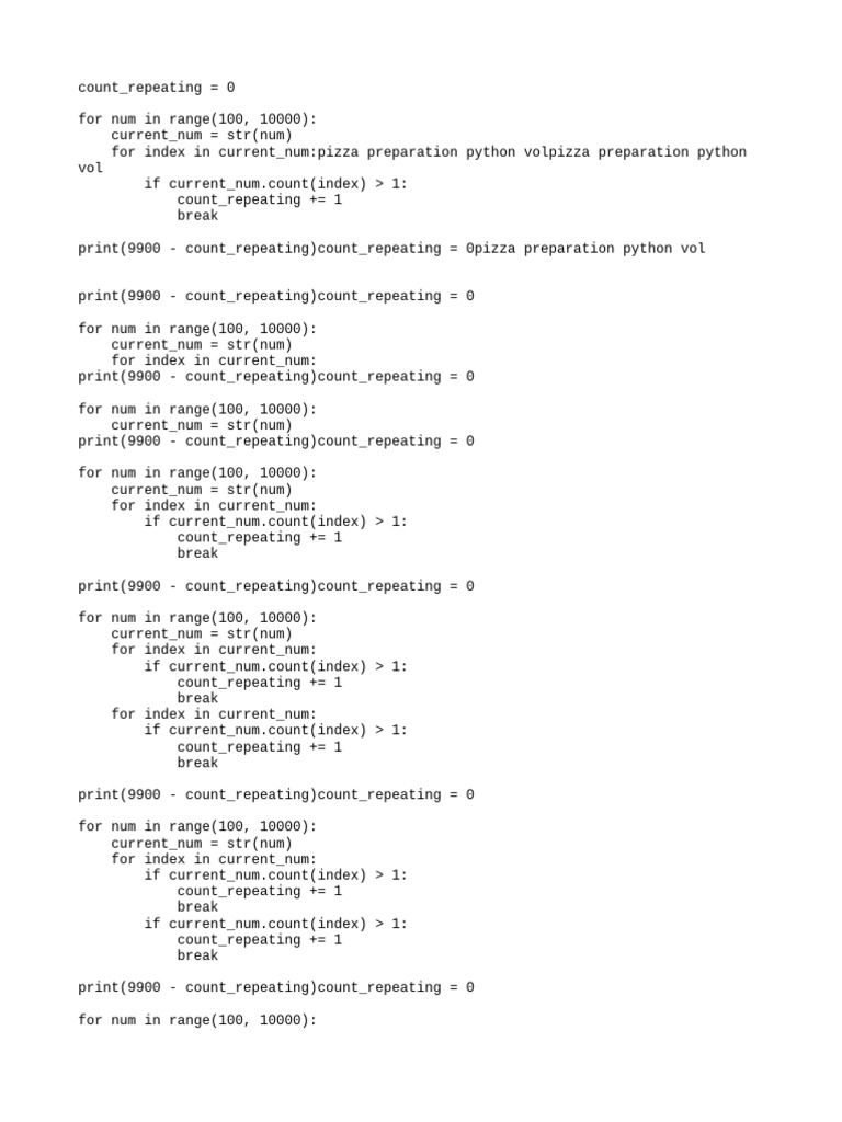 Python Loop for Repeated Digits | PDF | Computer Programming