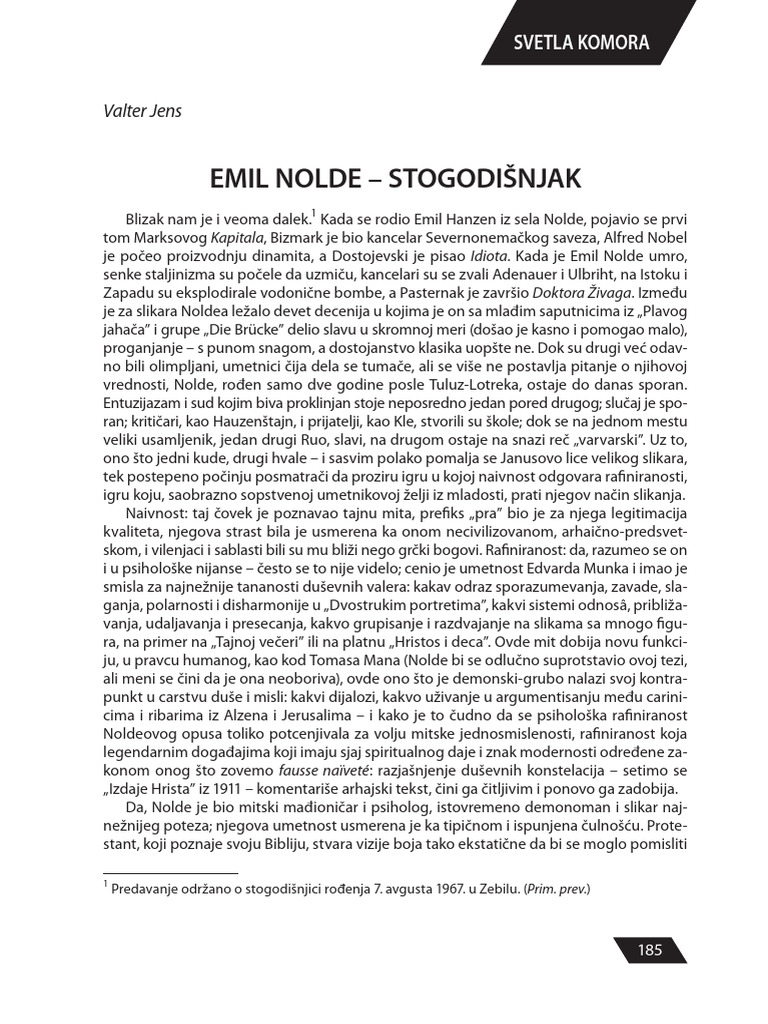 Emil Nolde - Stogodišnjak: Valter Jens | PDF