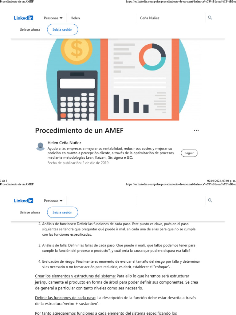 Procedimiento de un AMEF | Descargar gratis PDF | Evaluación de riesgos ...