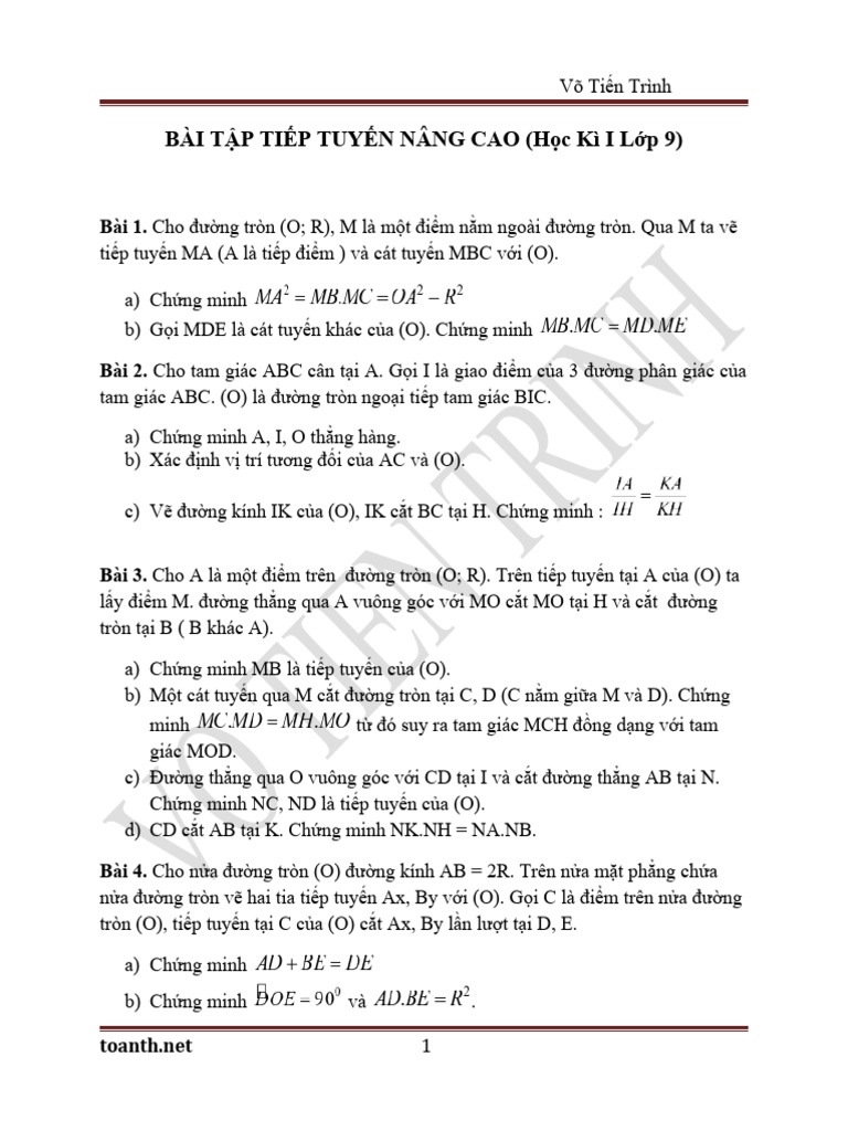 Bai Tap Tiep Tuyen Nang Cao | PDF