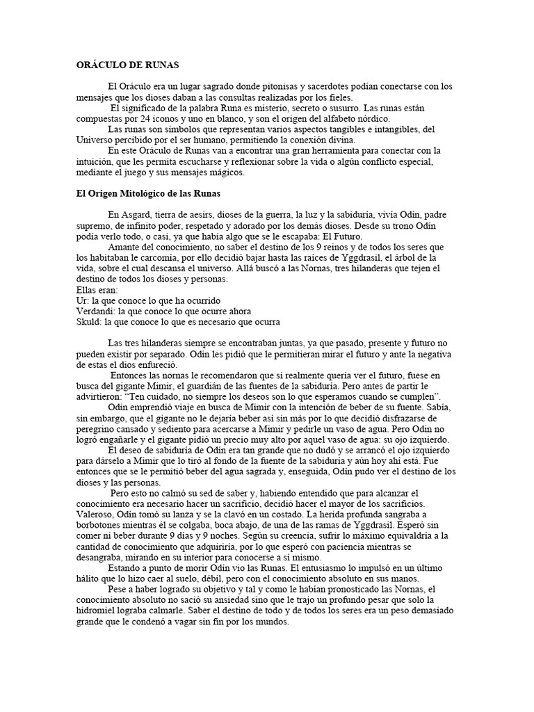 Oráculo de Runas: Conexión Divina | PDF | Odin | Mitología nórdica