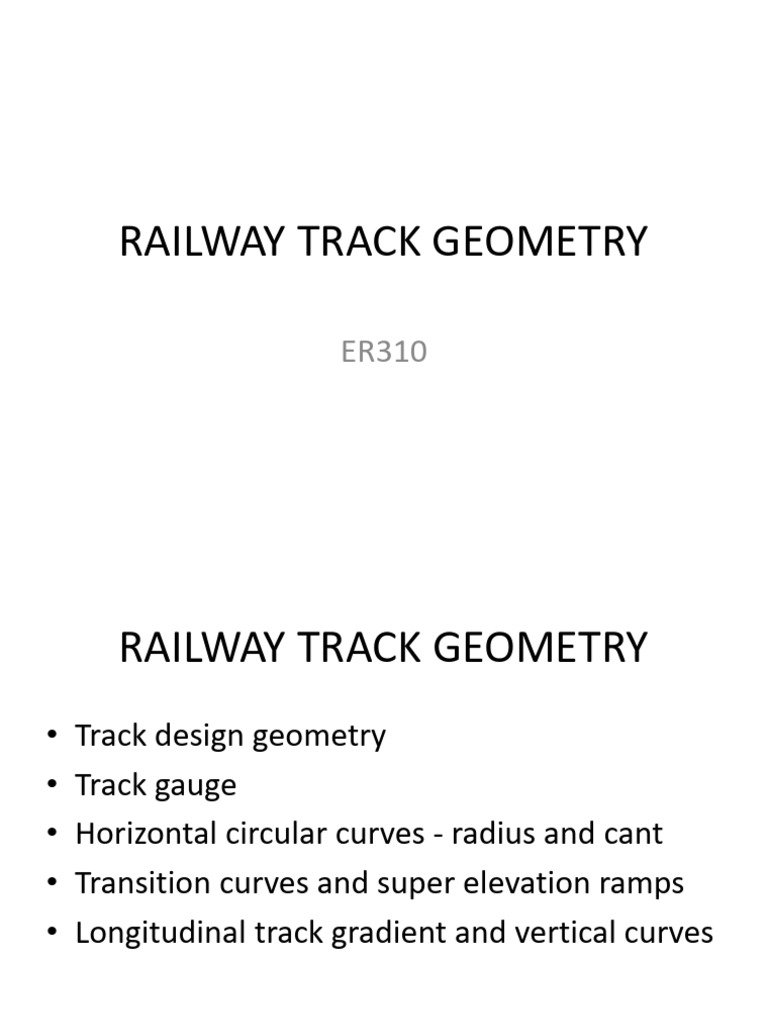 Er310 Track Geometry Design | PDF | Force | Acceleration