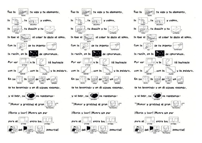 Himno A Sarmiento Con Dibujos | PDF