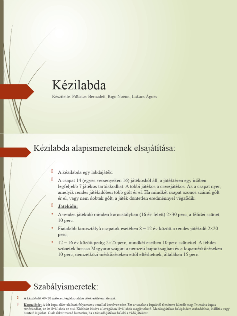 Kézilabda Projektmunka | PDF