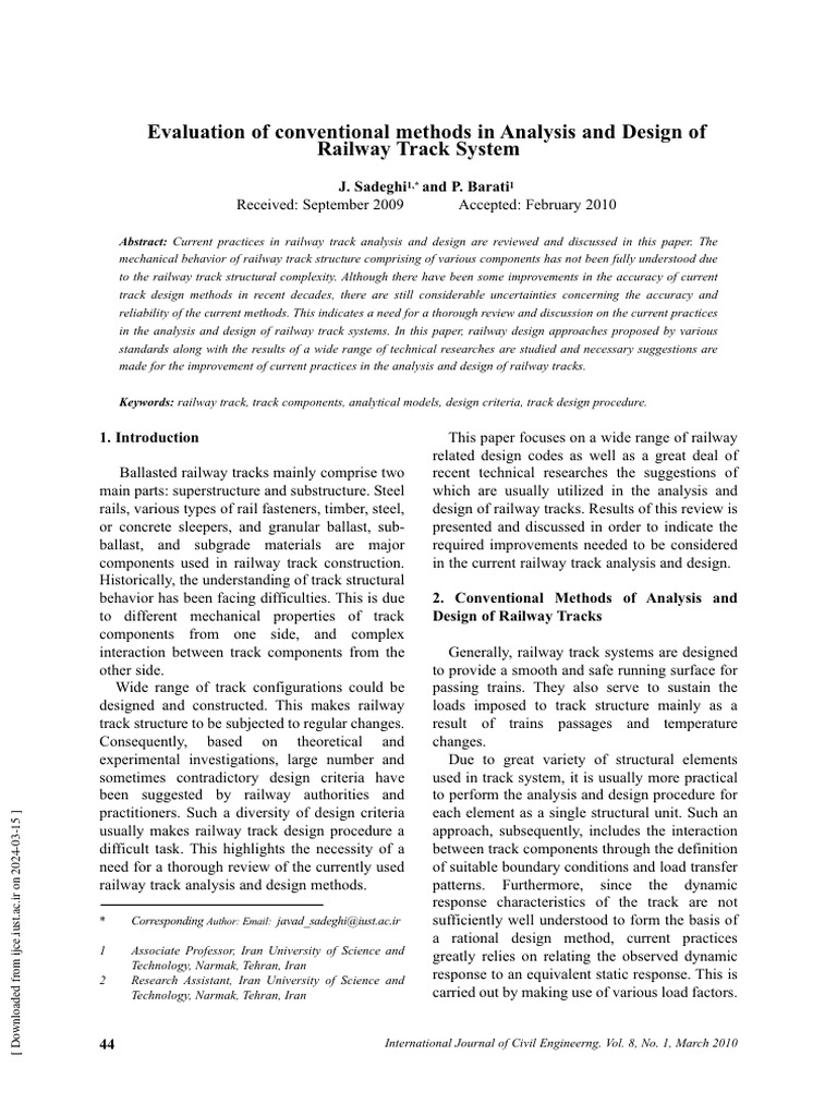 Railway Track Design Analysis Review | PDF | Bending | Stress (Mechanics)