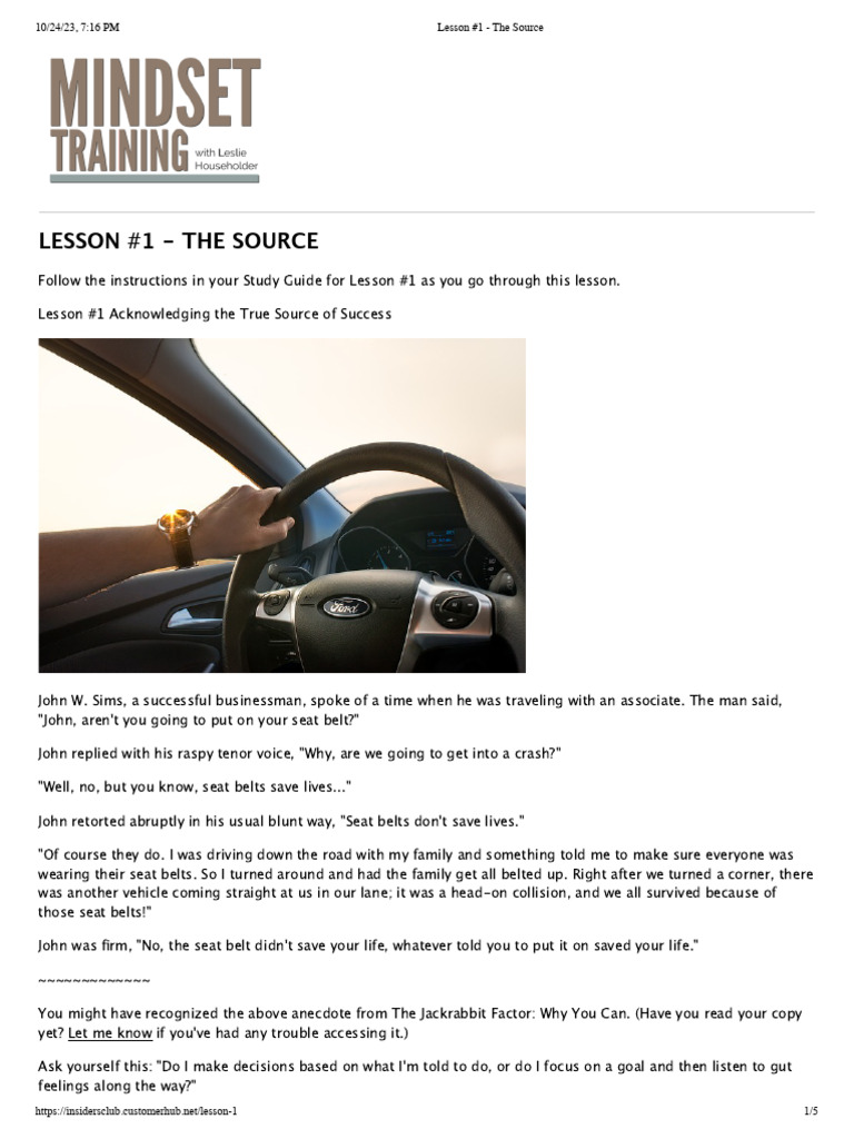 Mindset Lessons | PDF | Thought